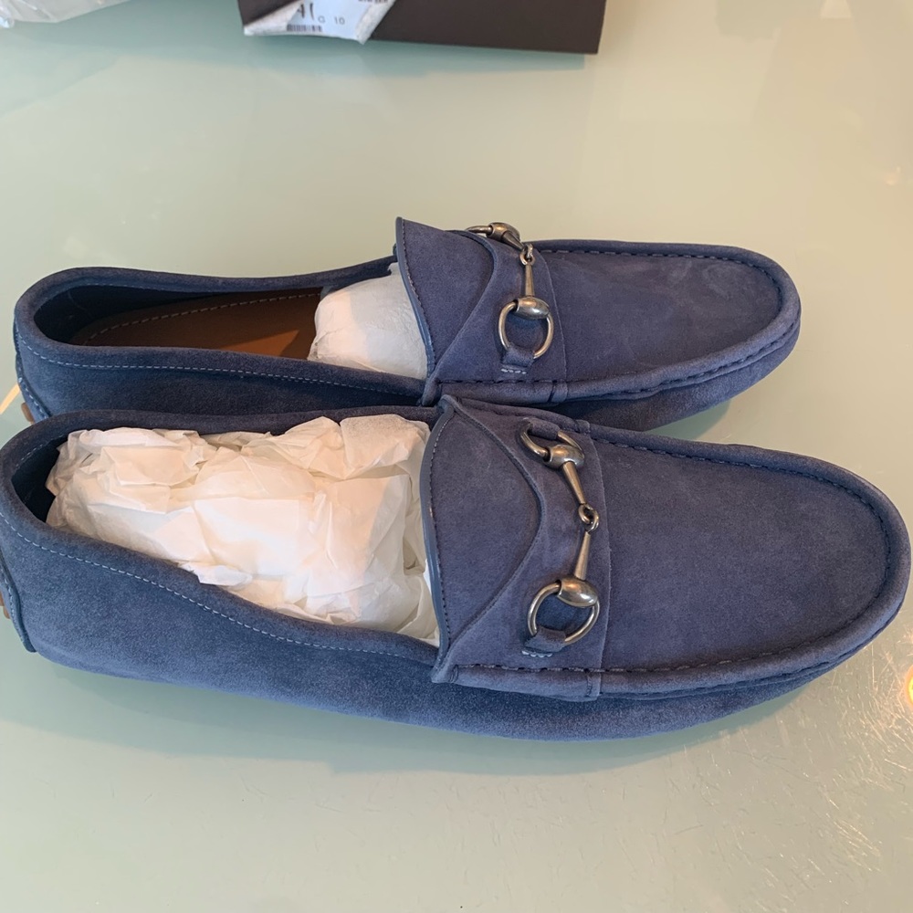 New Grass Horsebit Mens Suede Driver Loafers - Gem